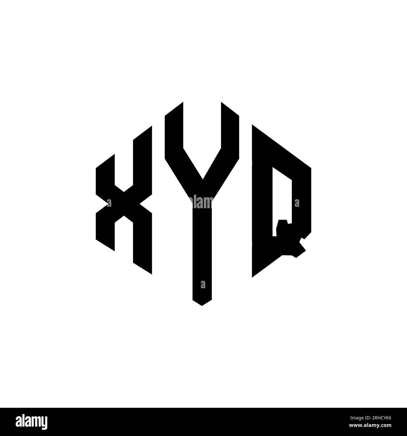 XYQ letter logo design with polygon shape. XYQ polygon and cube shape logo design. XYQ hexagon ...