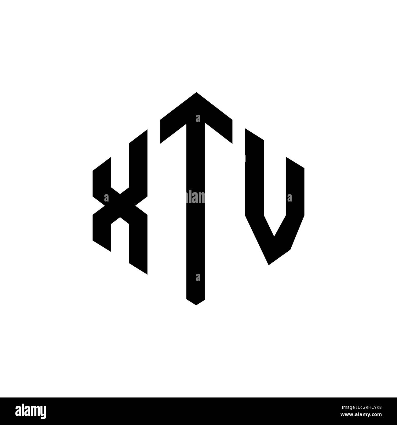 XTV letter logo design with polygon shape. XTV polygon and cube shape ...