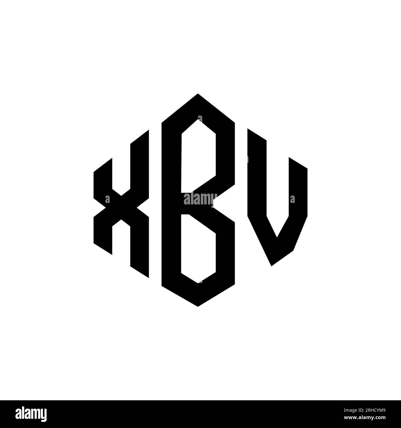 XBV letter logo design with polygon shape. XBV polygon and cube shape ...