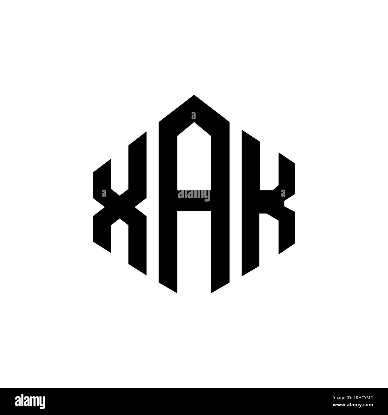 XAK letter logo design with polygon shape. XAK polygon and cube shape ...