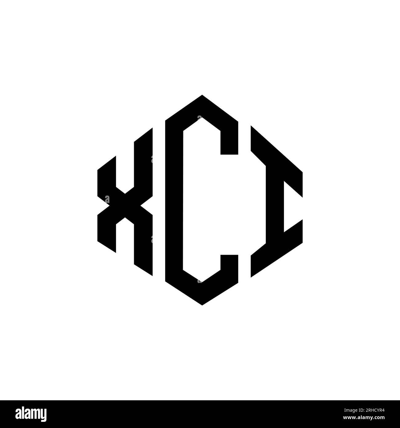 XCI letter logo design with polygon shape. XCI polygon and cube shape ...