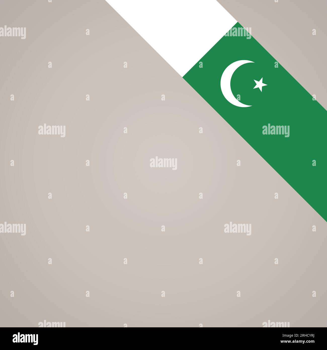 Corner slanted ribbon flag of Pakistan for a top right aera of a page ...