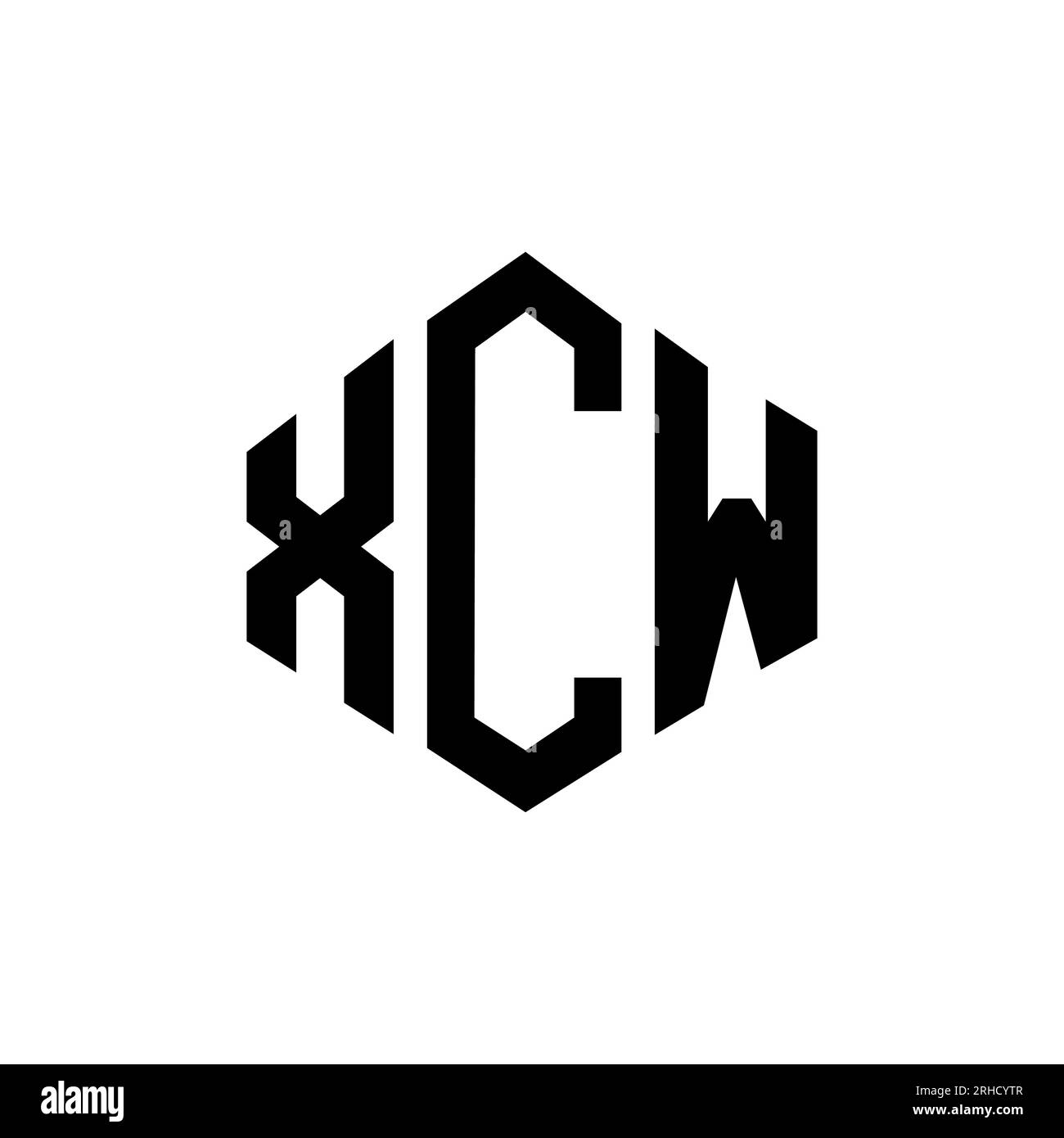 XCW letter logo design with polygon shape. XCW polygon and cube shape ...