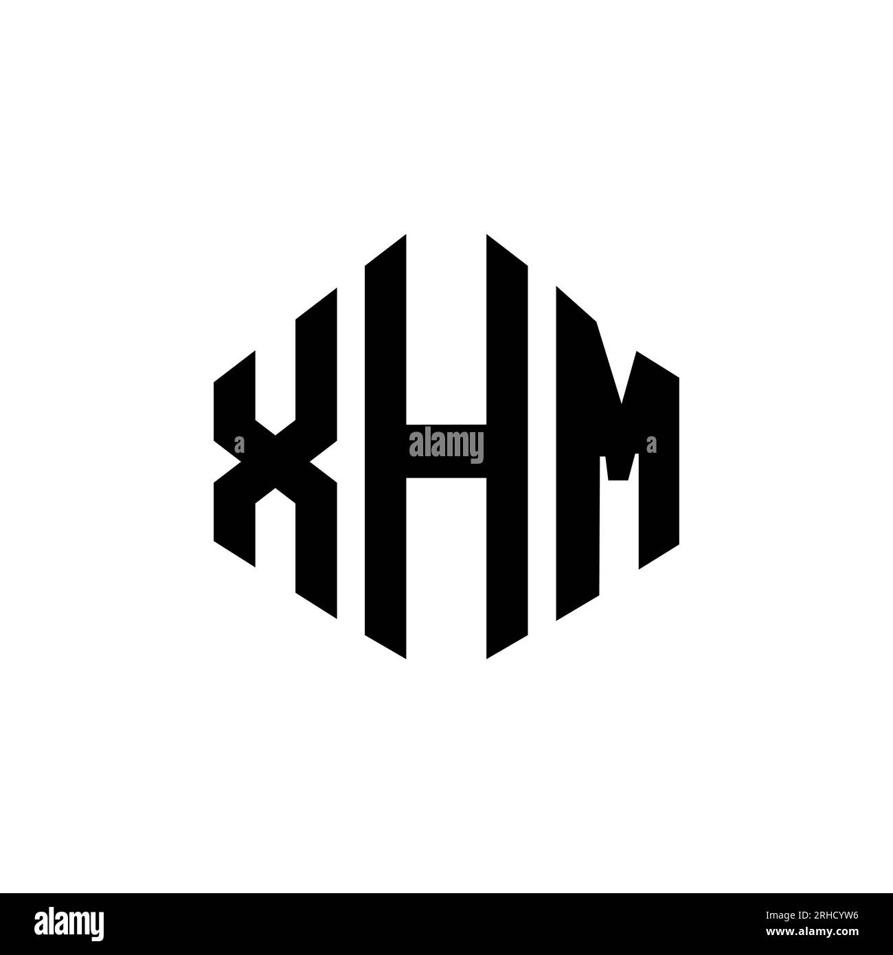 XHM letter logo design with polygon shape. XHM polygon and cube shape ...