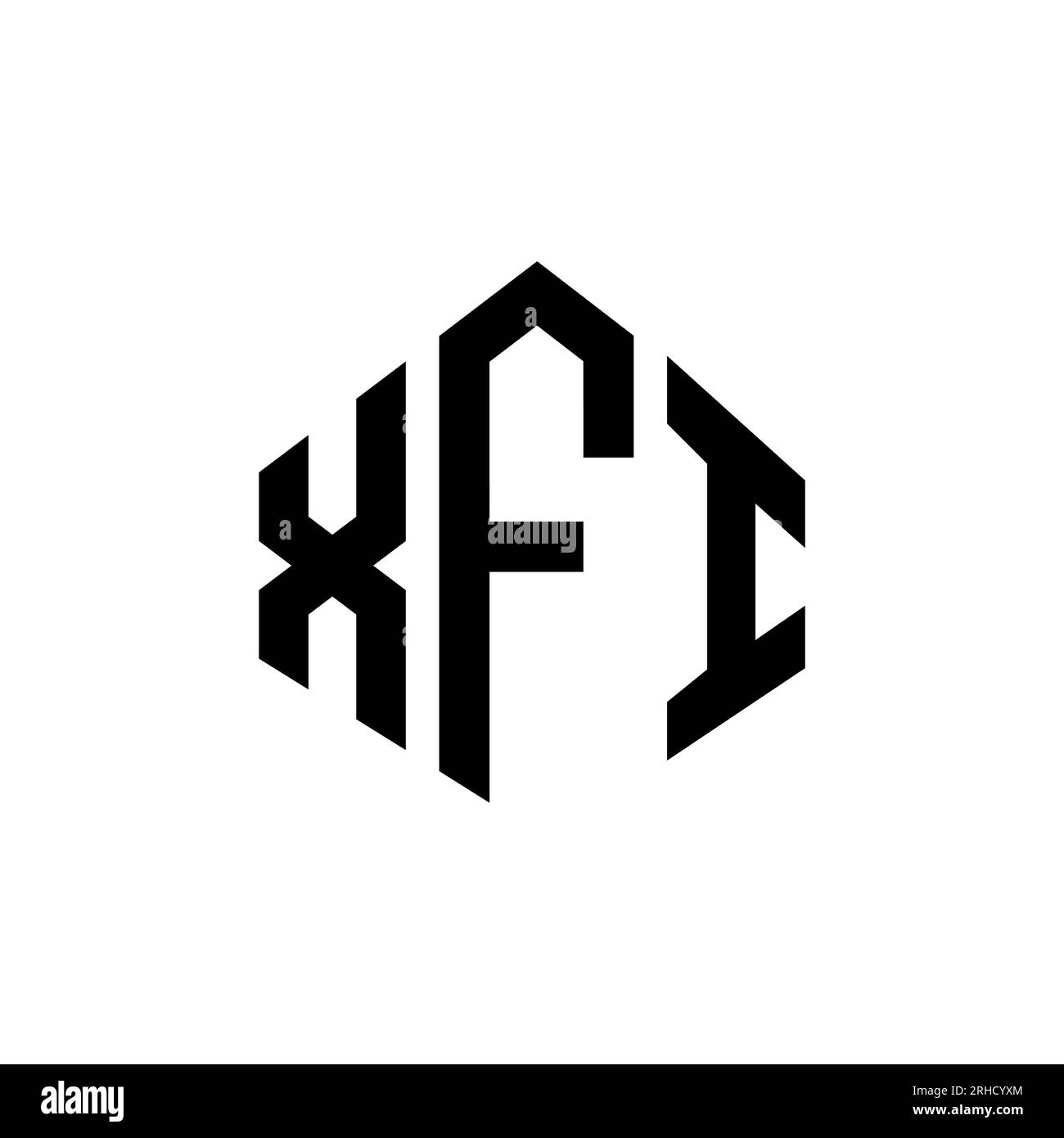 XFI letter logo design with polygon shape. XFI polygon and cube shape ...
