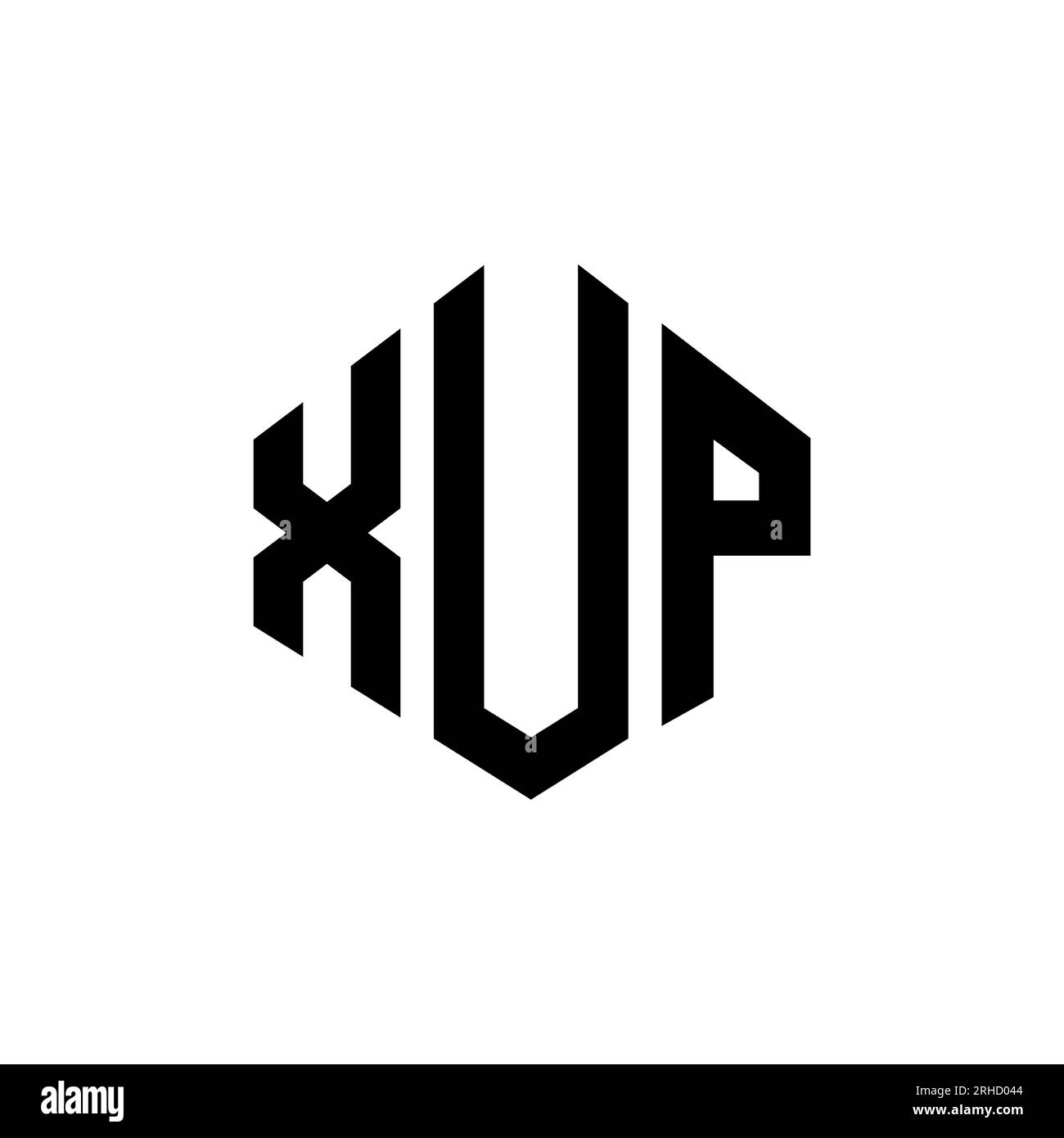 XUP letter logo design with polygon shape. XUP polygon and cube shape ...