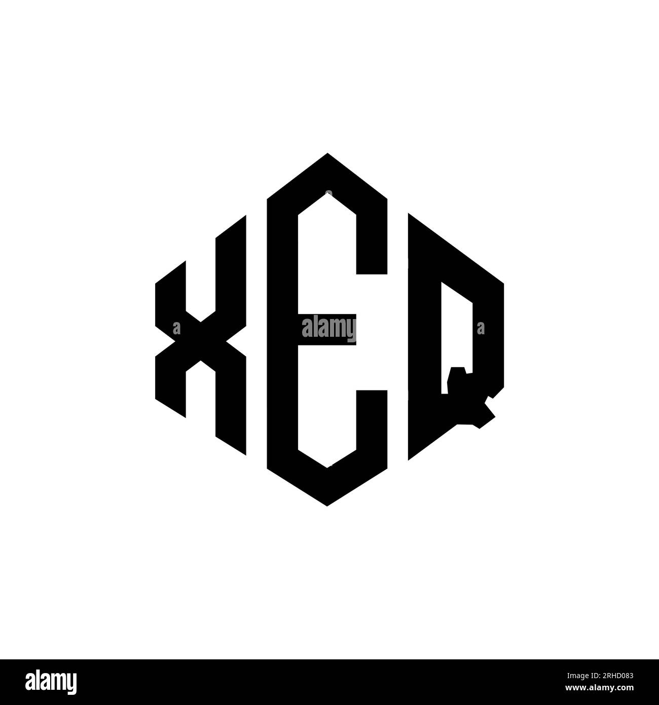 XEQ letter logo design with polygon shape. XEQ polygon and cube shape ...