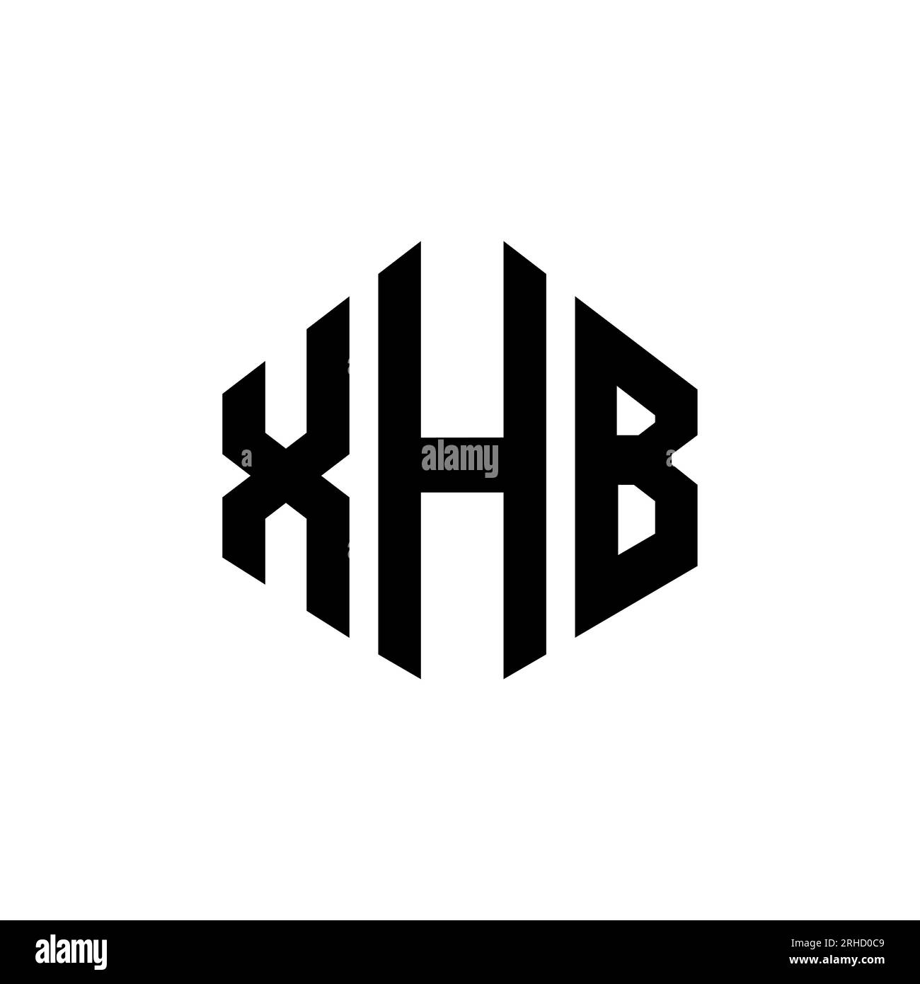 XHB letter logo design with polygon shape. XHB polygon and cube shape logo design. XHB hexagon ...