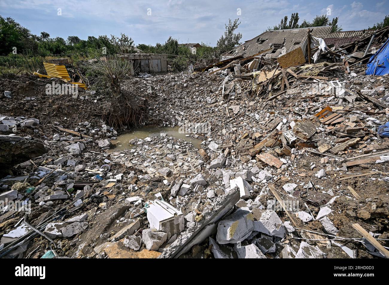 Non Exclusive: ORIKHIV, UKRAINE - AUGUST 10, 2023 - The consequences of ...