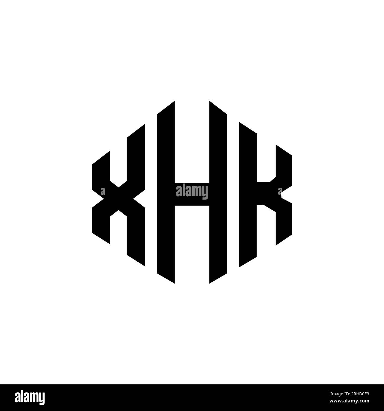 XHK letter logo design with polygon shape. XHK polygon and cube shape ...