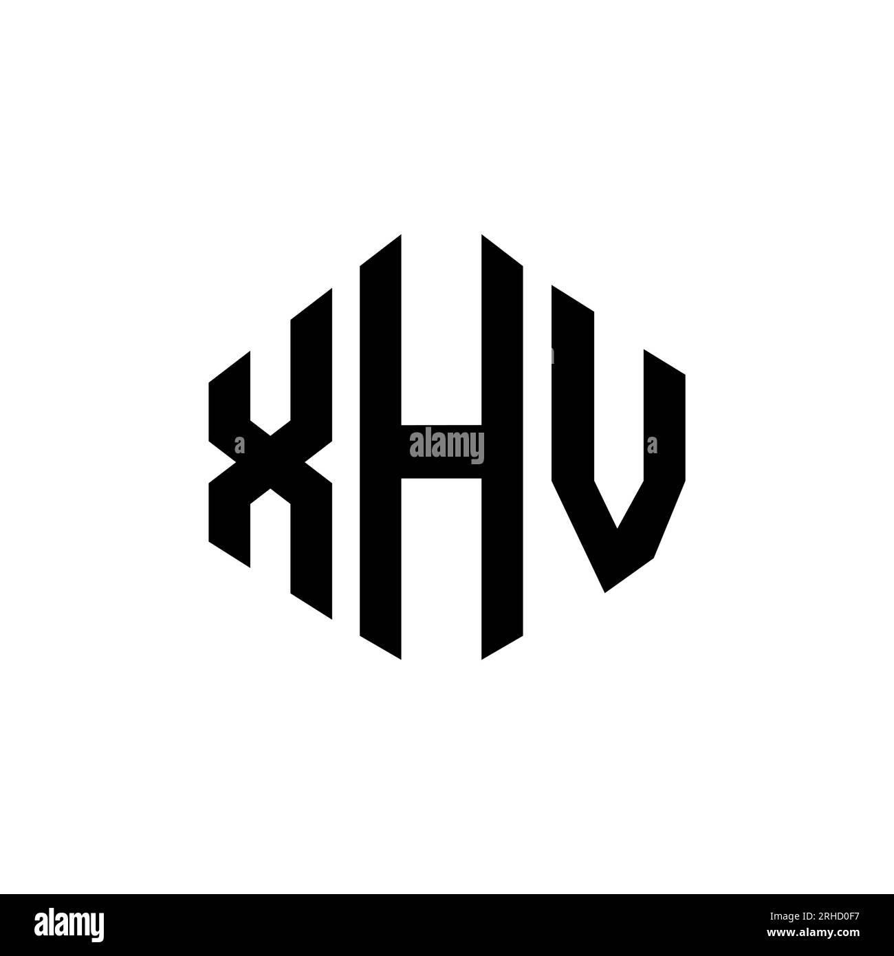 XHV letter logo design with polygon shape. XHV polygon and cube shape ...