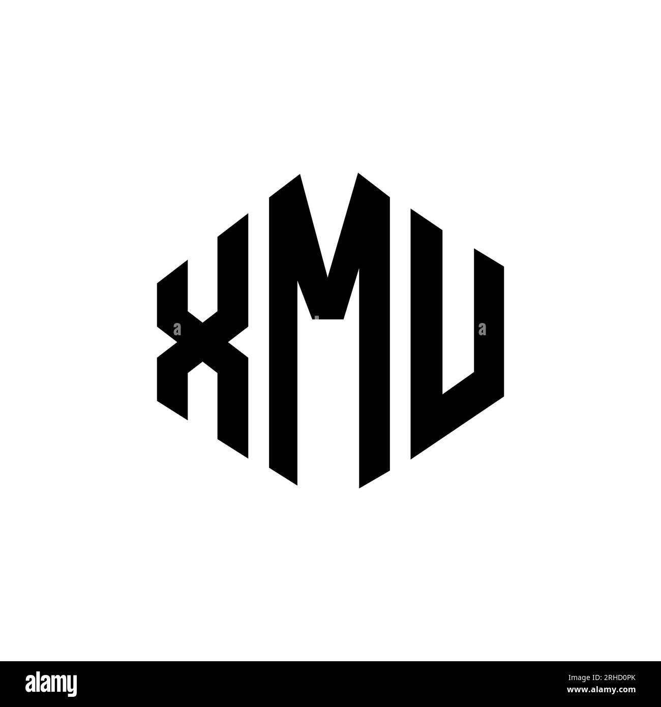 XMU letter logo design with polygon shape. XMU polygon and cube shape ...