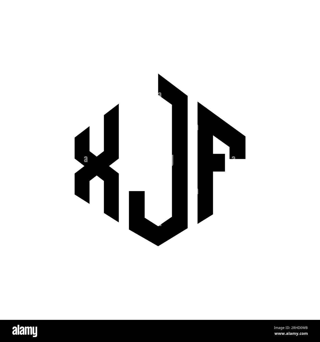 XJF letter logo design with polygon shape. XJF polygon and cube shape ...