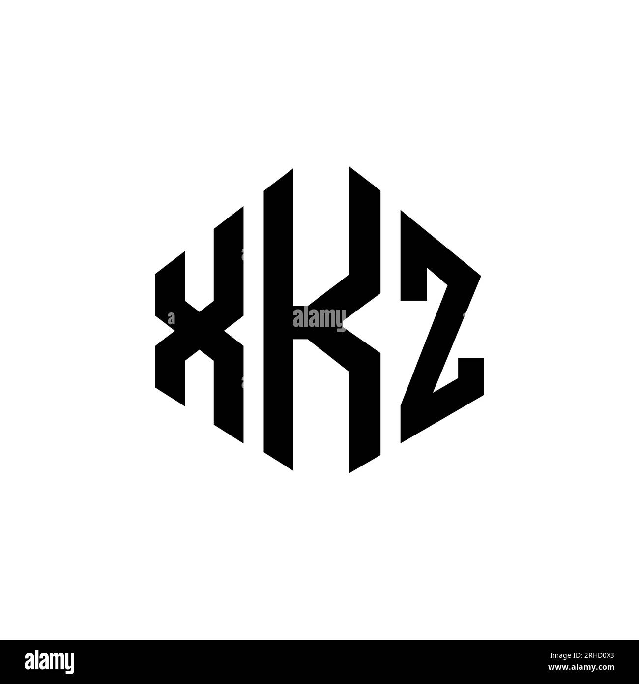 XKZ letter logo design with polygon shape. XKZ polygon and cube shape ...
