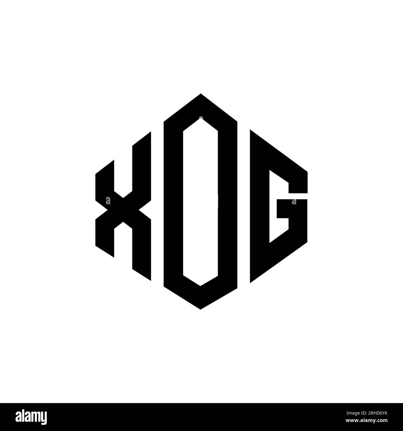 XOG letter logo design with polygon shape. XOG polygon and cube shape ...