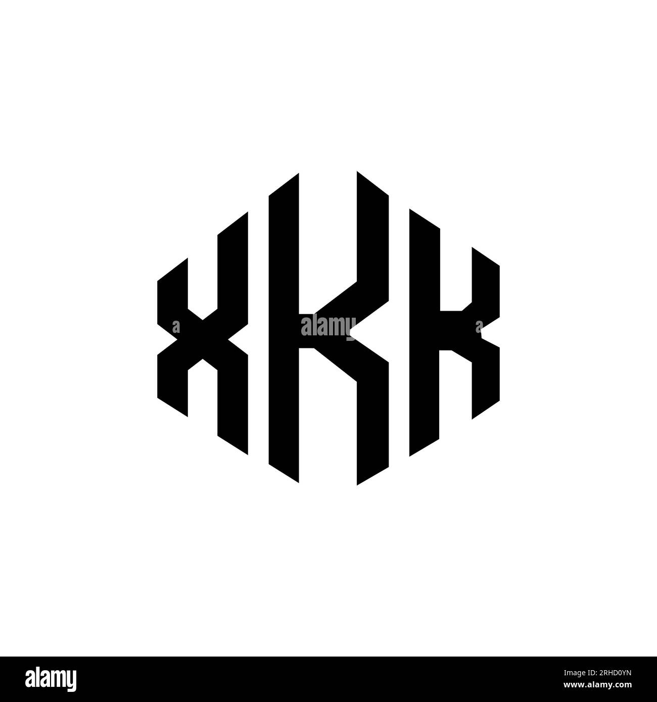 XKK letter logo design with polygon shape. XKK polygon and cube shape ...