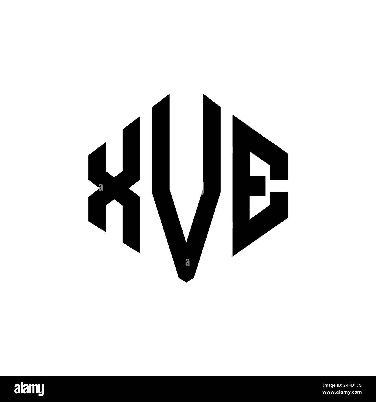 XVE letter logo design with polygon shape. XVE polygon and cube shape ...