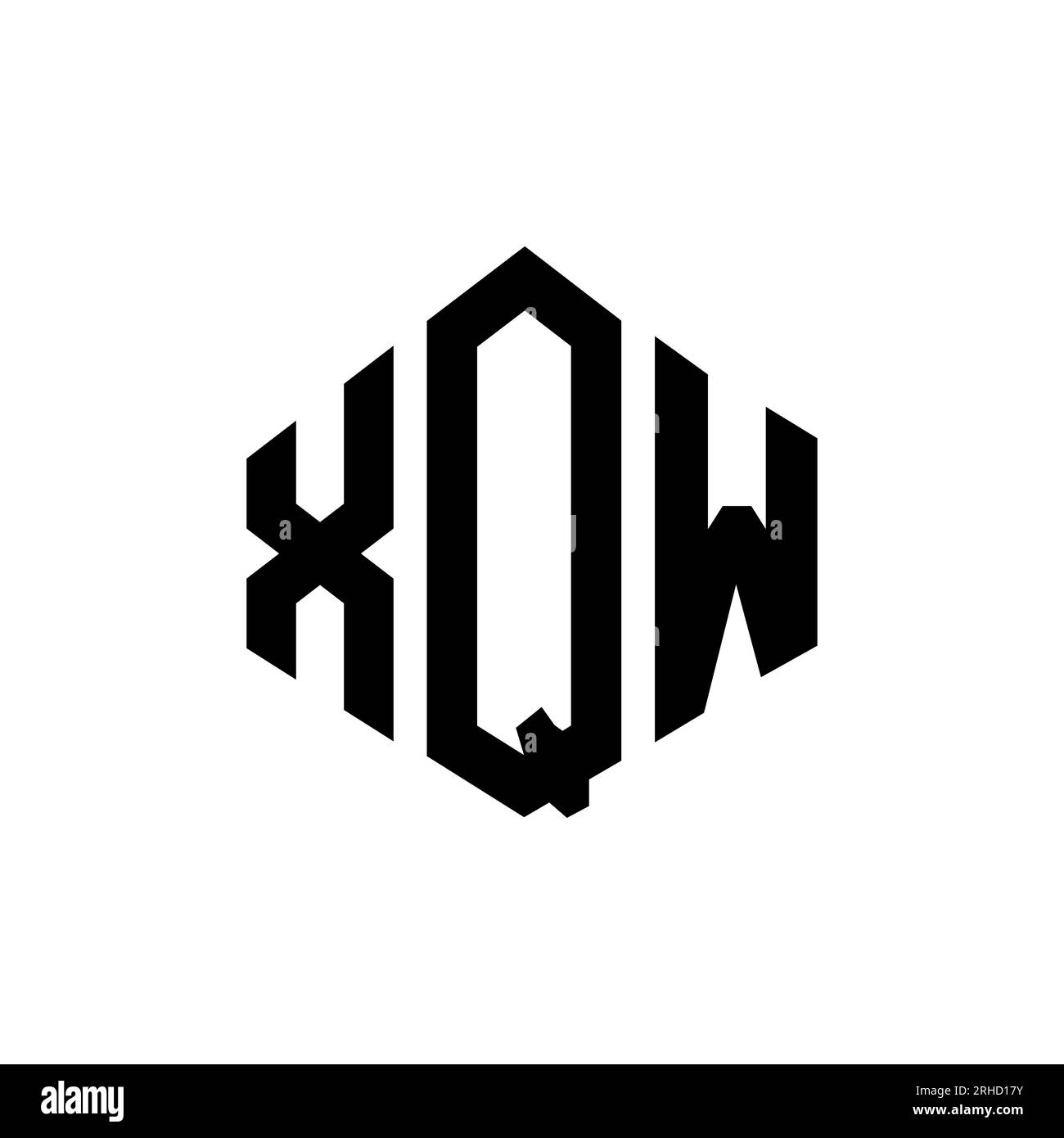 XQW letter logo design with polygon shape. XQW polygon and cube shape ...