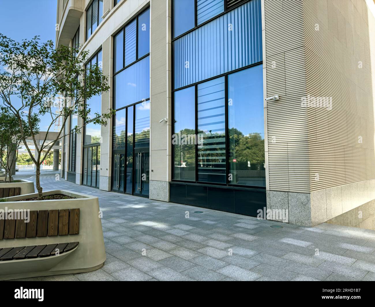 architecture of the inner yard of modern office buildings complex Stock ...