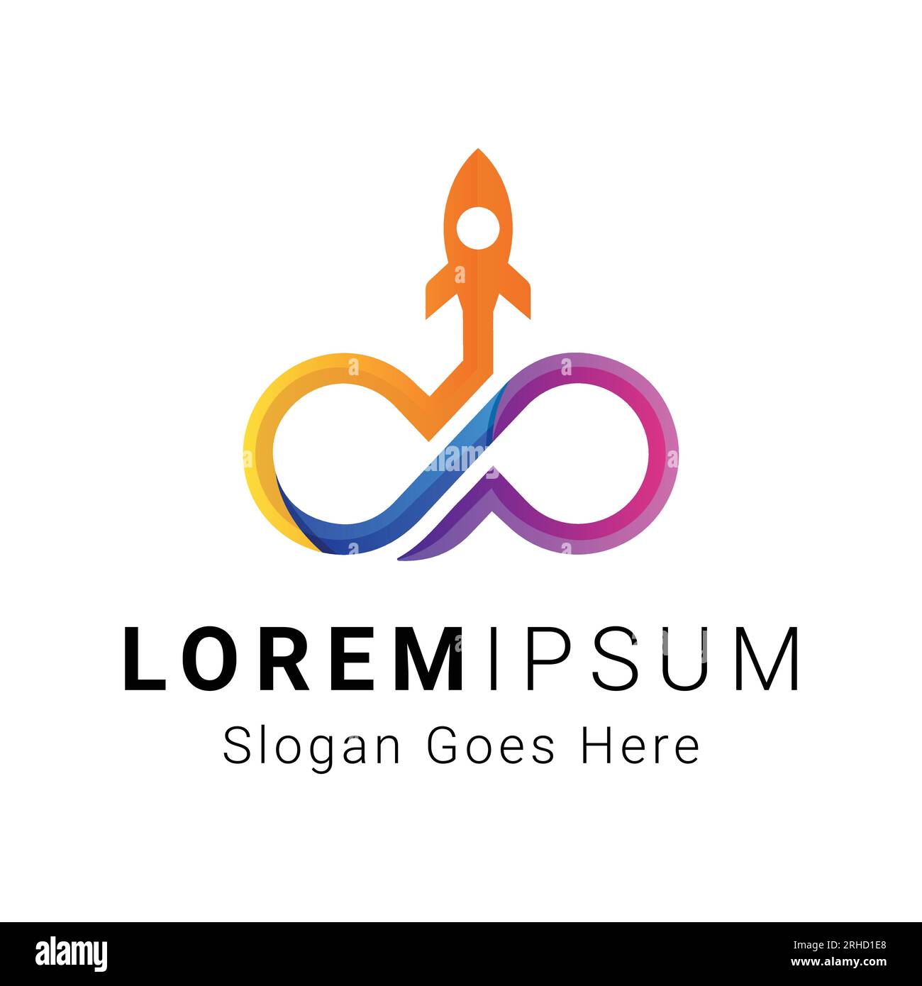 Modern Infinity Rocket Logo Design Flying Space Infinite Rocket ...