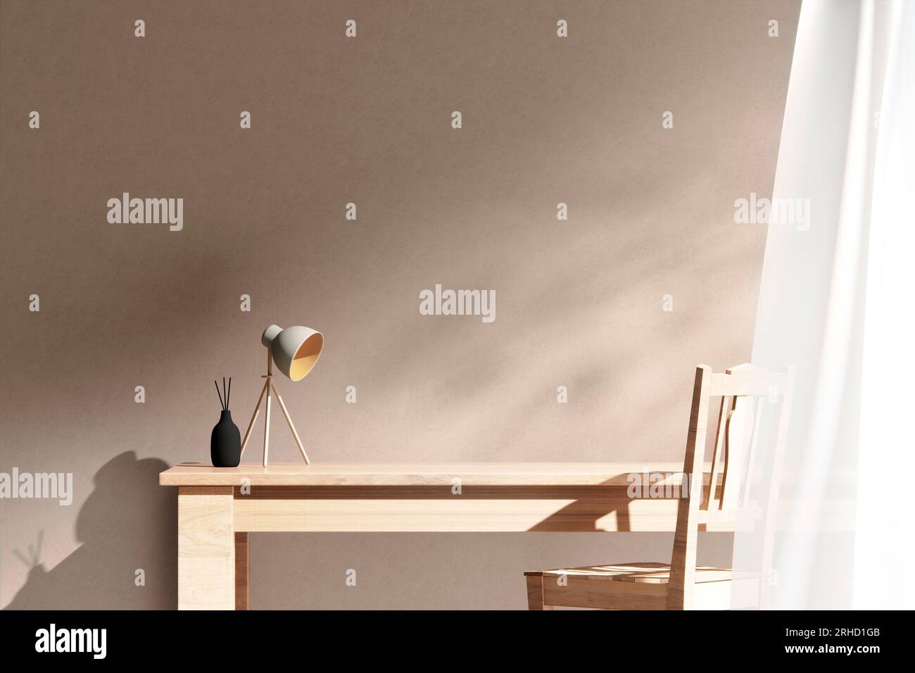 Simple monotone background with vases, tree shadows and natural light ...