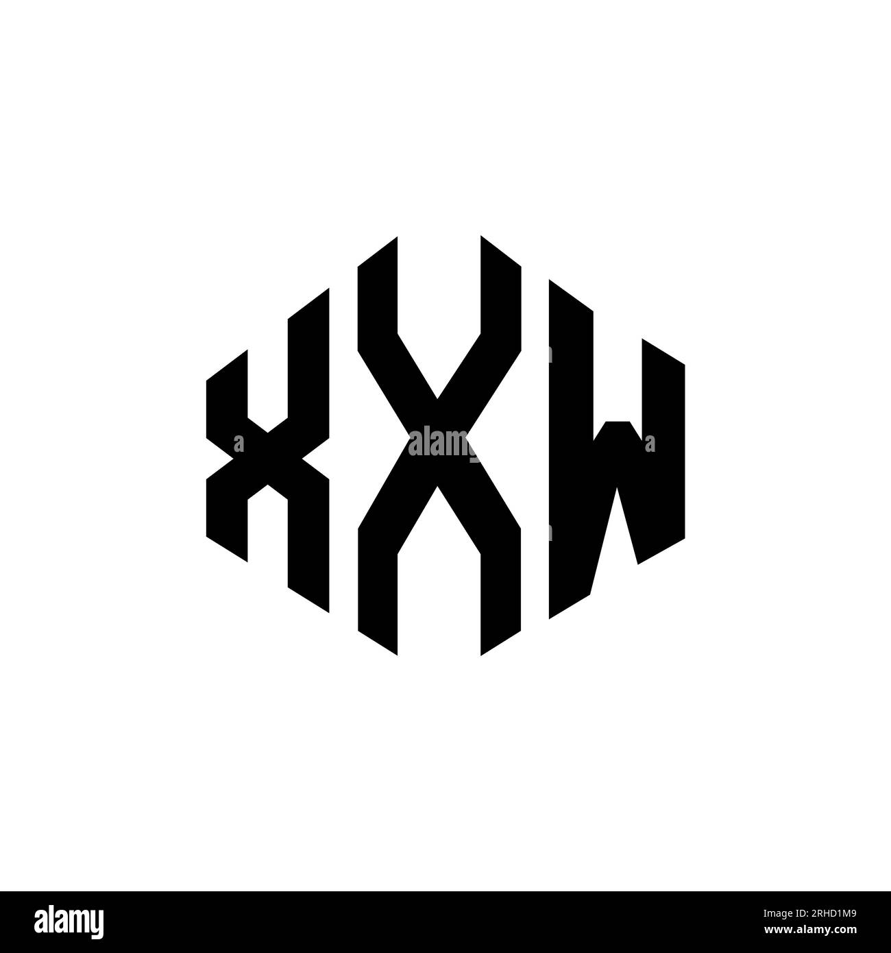 XXW letter logo design with polygon shape. XXW polygon and cube shape ...