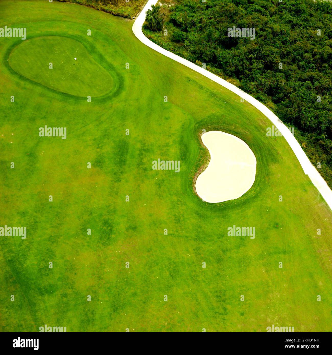 Flying above a golf course at an exotic destination Stock Photo - Alamy