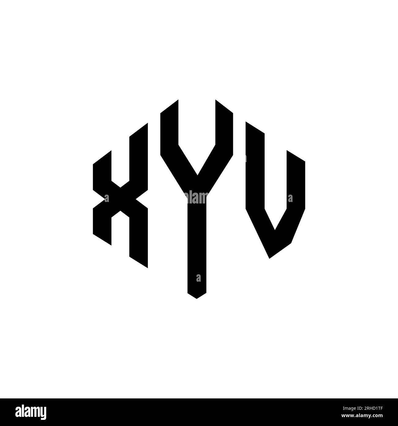 XYV letter logo design with polygon shape. XYV polygon and cube shape ...