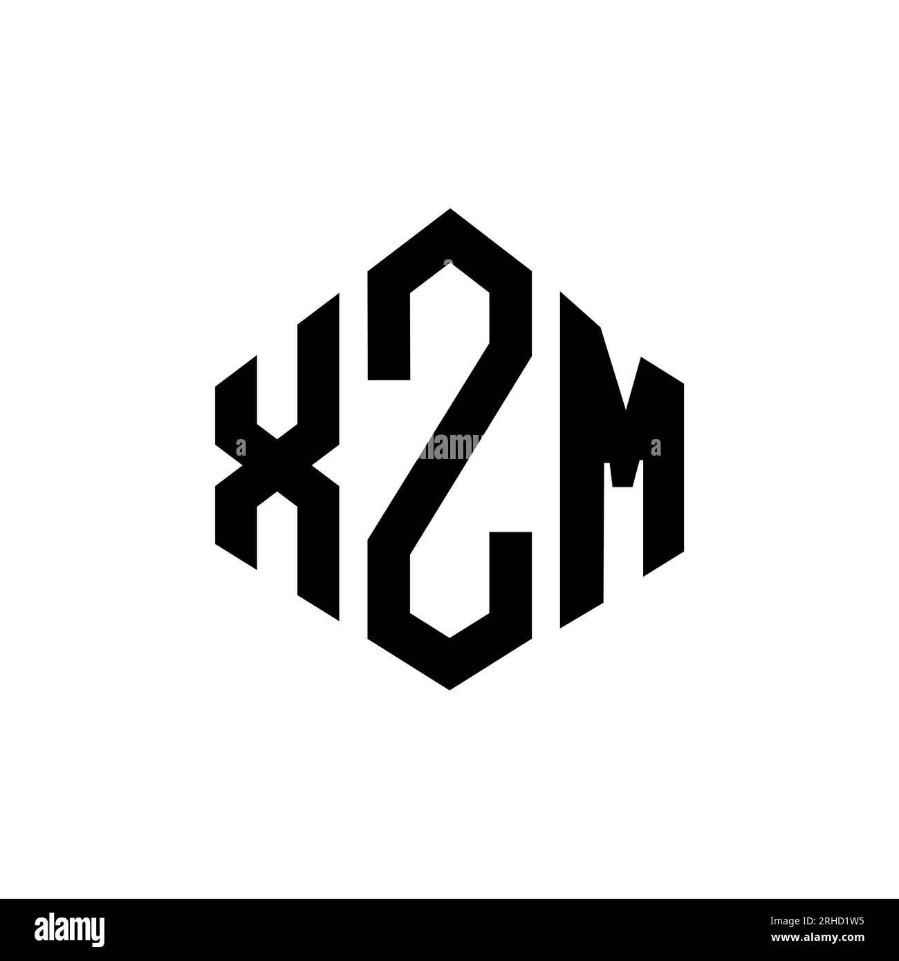 XZM letter logo design with polygon shape. XZM polygon and cube shape ...