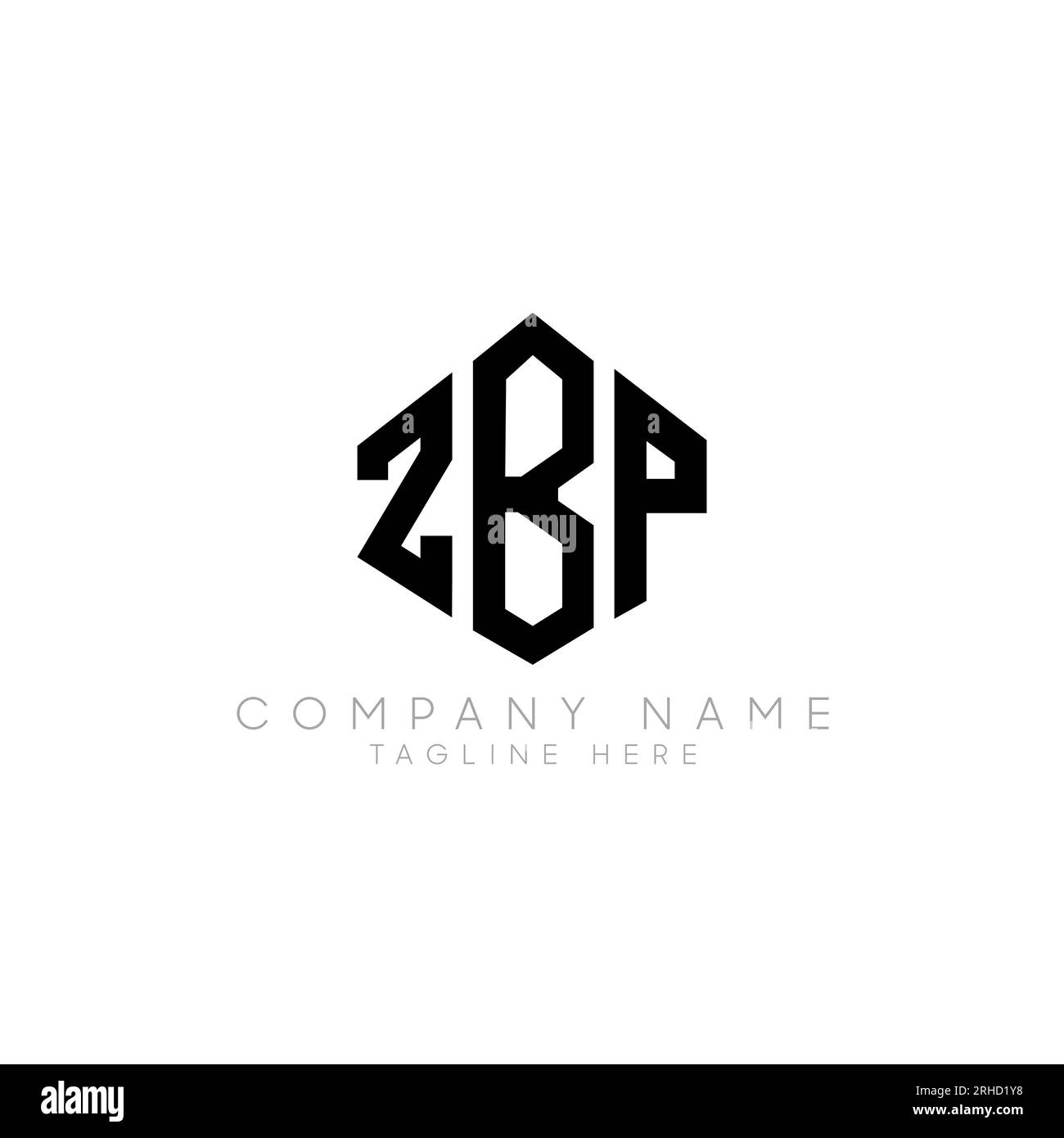 ZBP letter logo design with polygon shape. ZBP polygon and cube shape ...