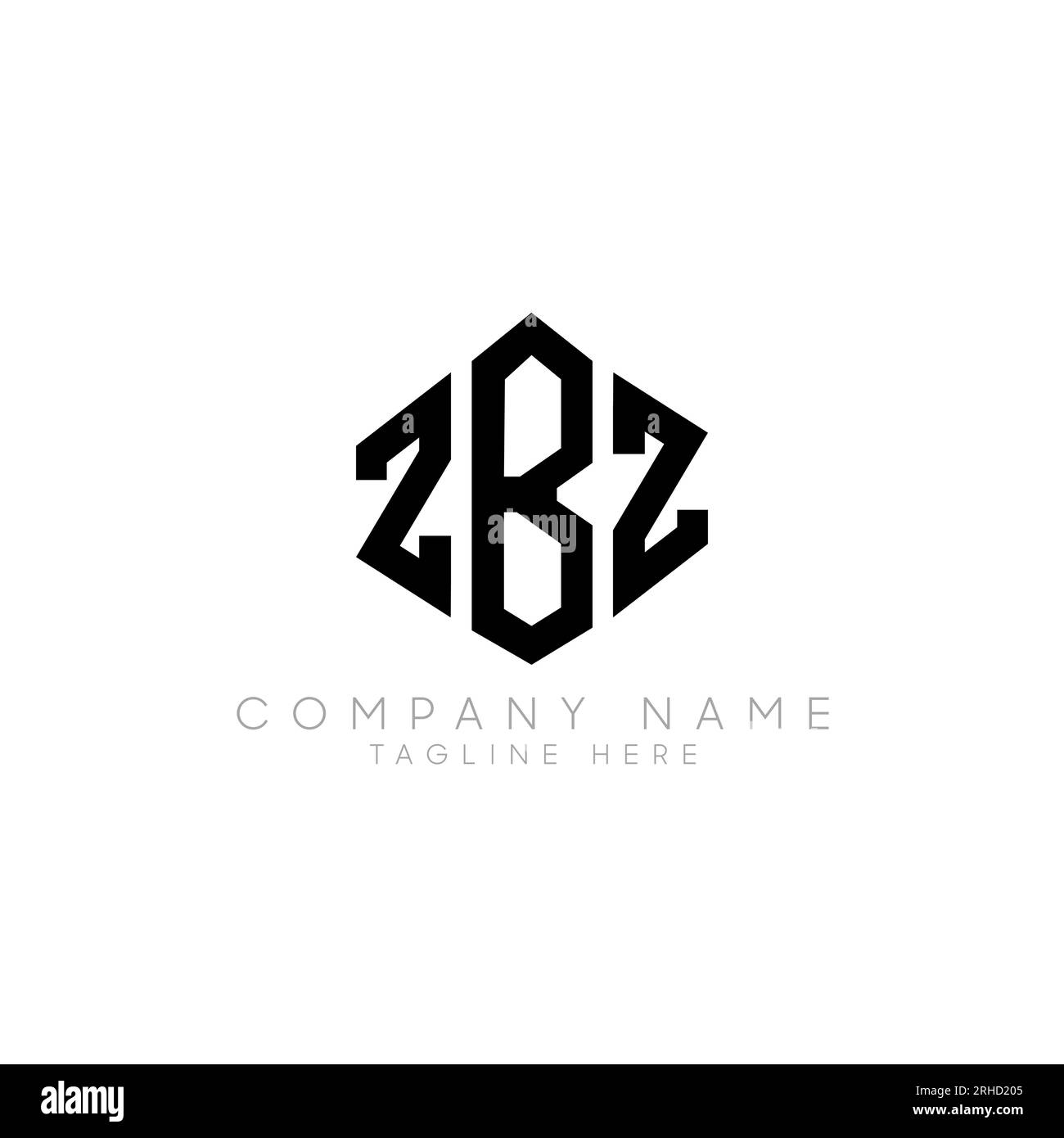 ZBZ letter logo design with polygon shape. ZBZ polygon and cube shape ...