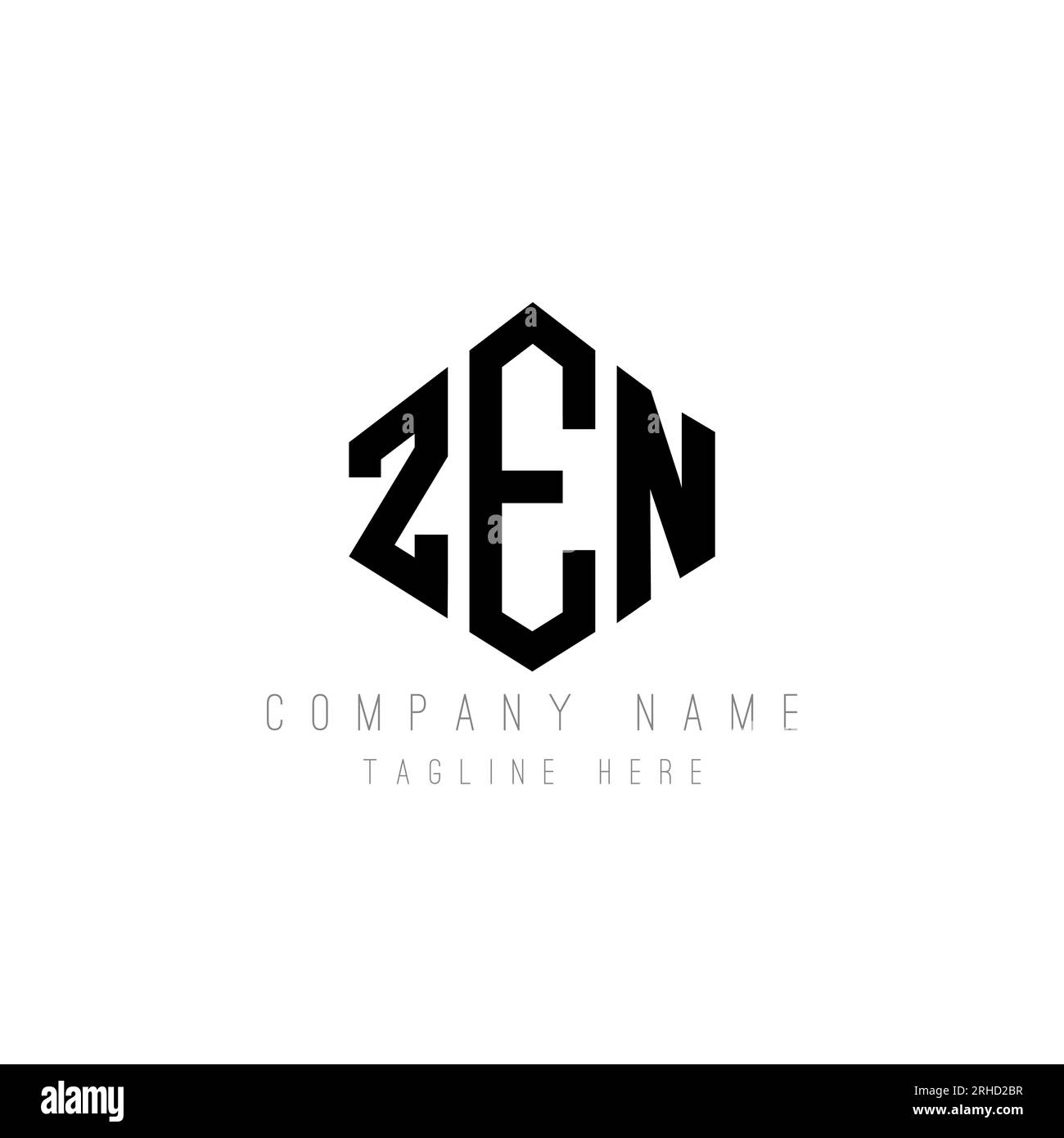 ZEN letter logo design with polygon shape. ZEN polygon and cube shape ...