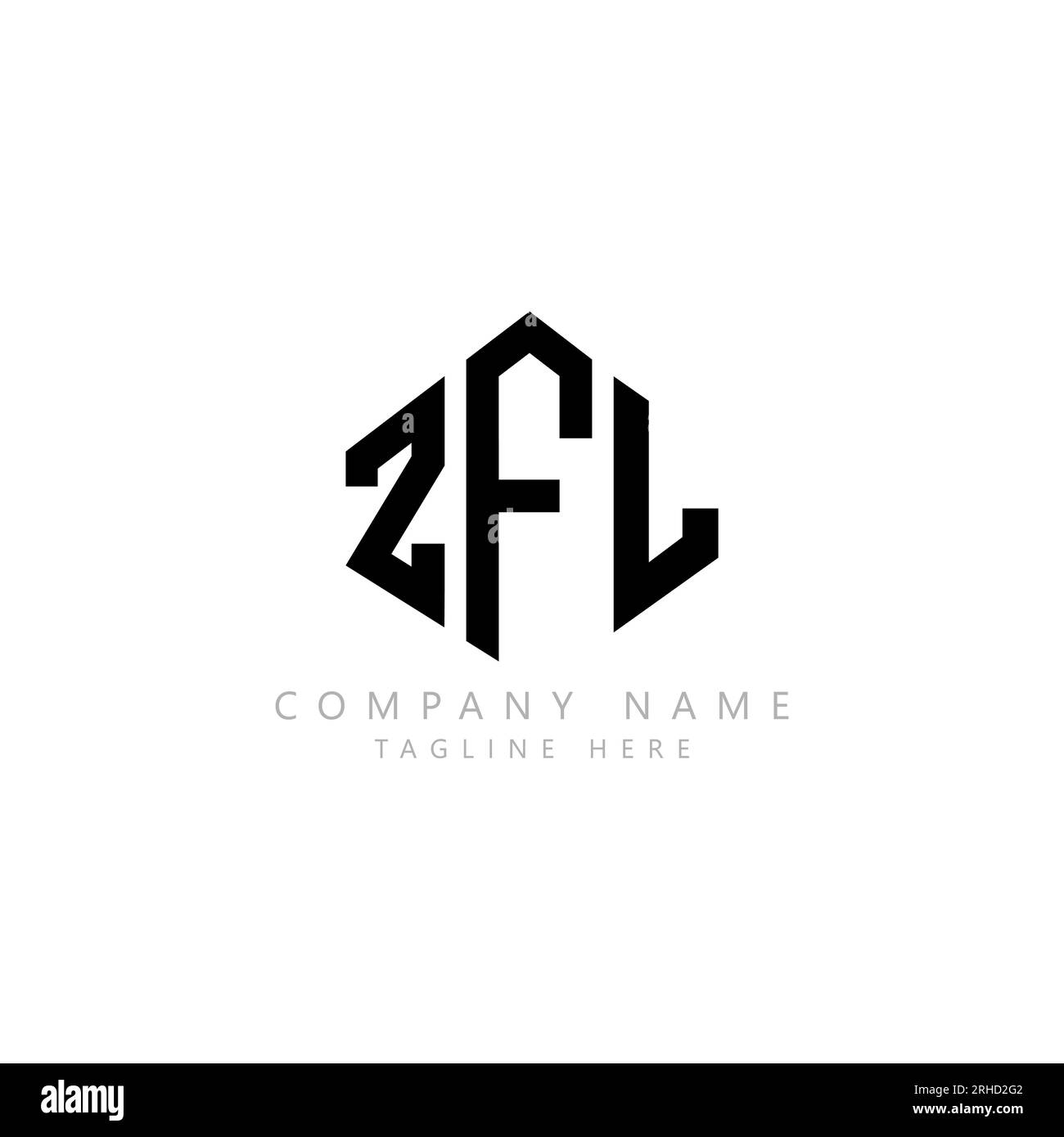 ZFL letter logo design with polygon shape. ZFL polygon and cube shape ...