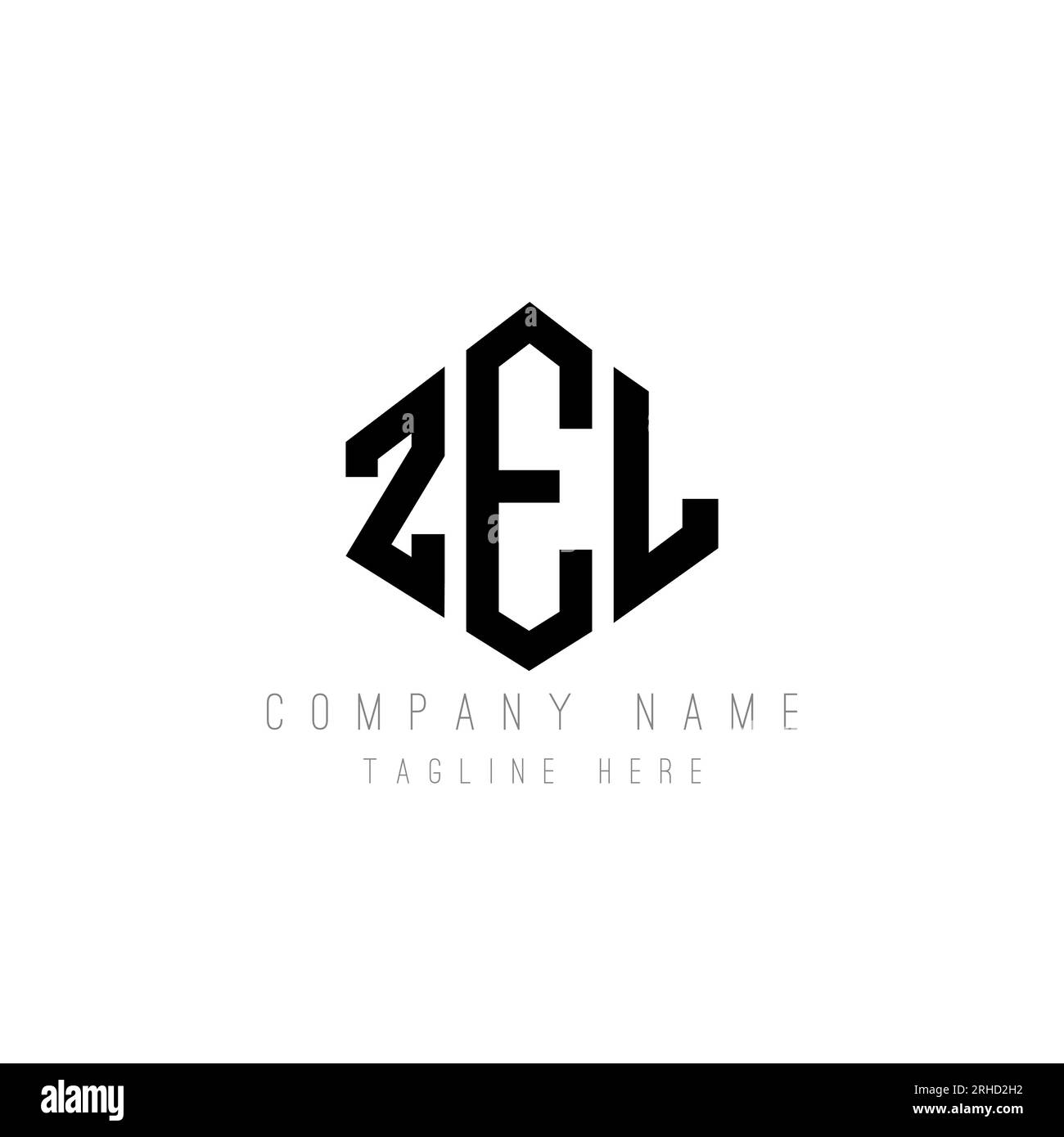 ZEL letter logo design with polygon shape. ZEL polygon and cube shape ...