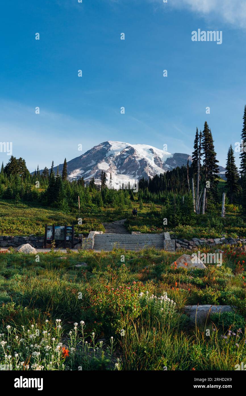 Mount Rainier on the Skyline Trail Loop at Mount Rainier National Park ...