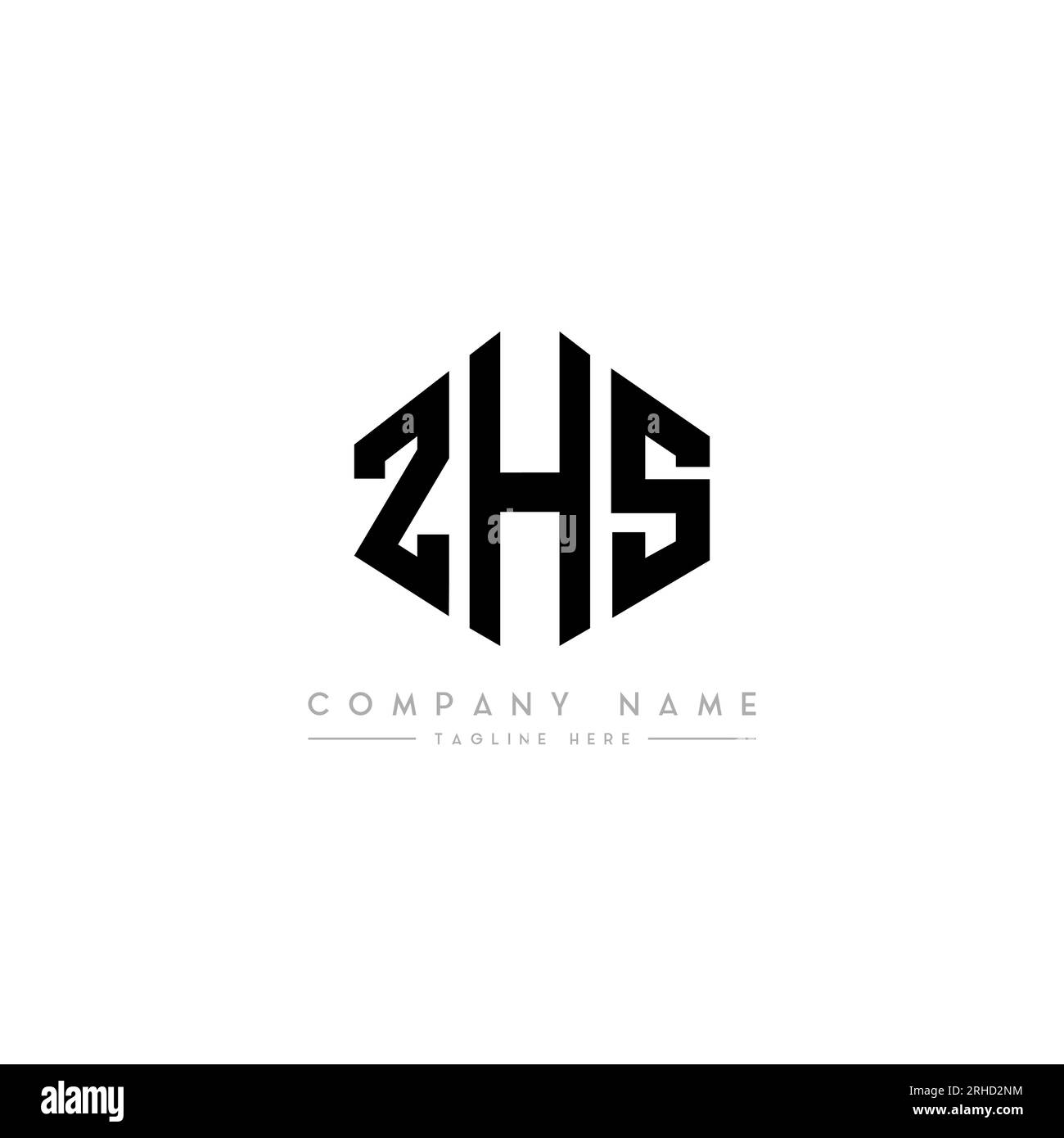 ZHS letter logo design with polygon shape. ZHS polygon and cube shape ...