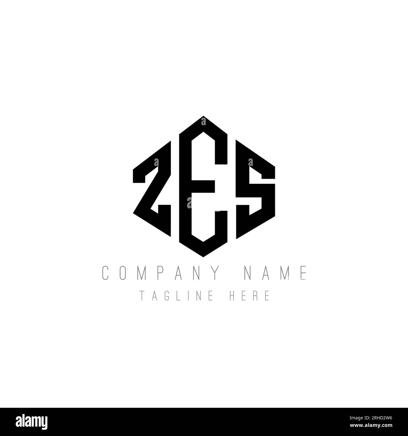 ZES letter logo design with polygon shape. ZES polygon and cube shape ...