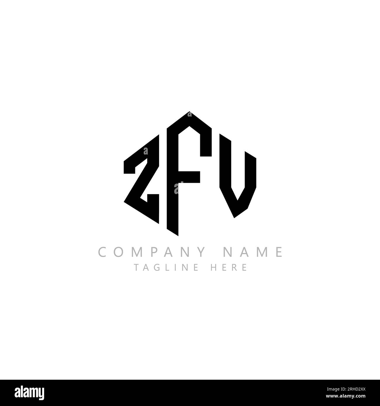 ZFV letter logo design with polygon shape. ZFV polygon and cube shape ...
