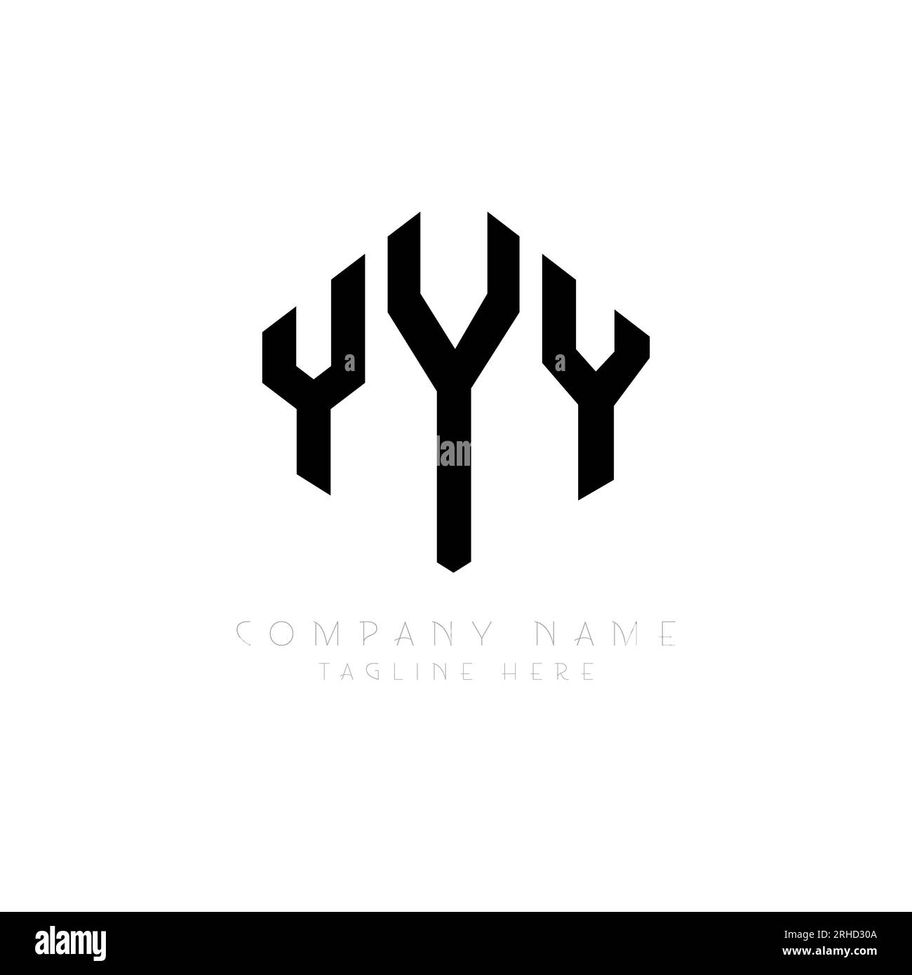 YYY letter logo design with polygon shape. YYY polygon logo monogram. YYY cube logo design. YYY ...