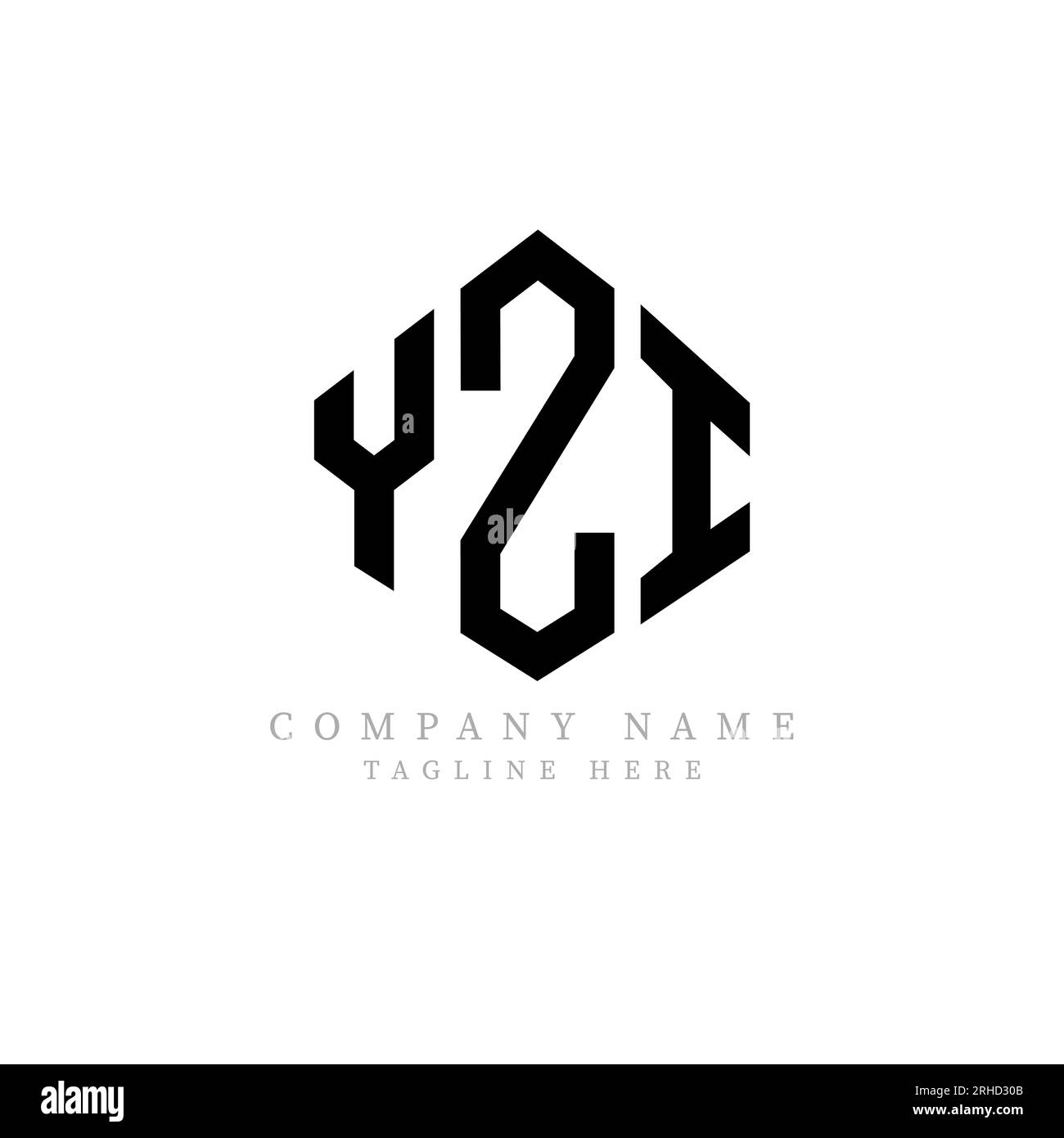 YZI letter logo design with polygon shape. YZI polygon logo monogram ...