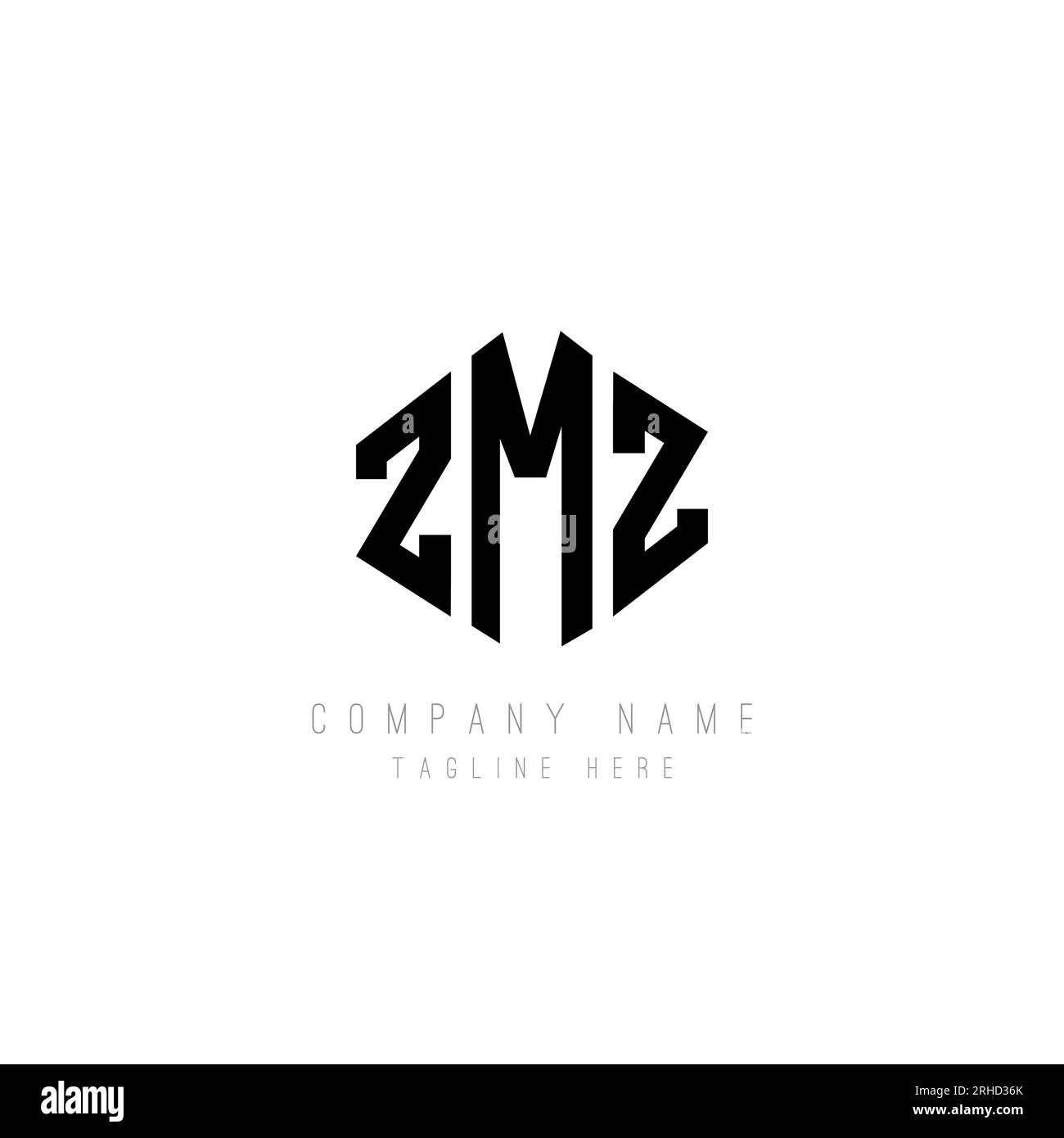 ZMZ letter logo design with polygon shape. ZMZ polygon and cube shape ...