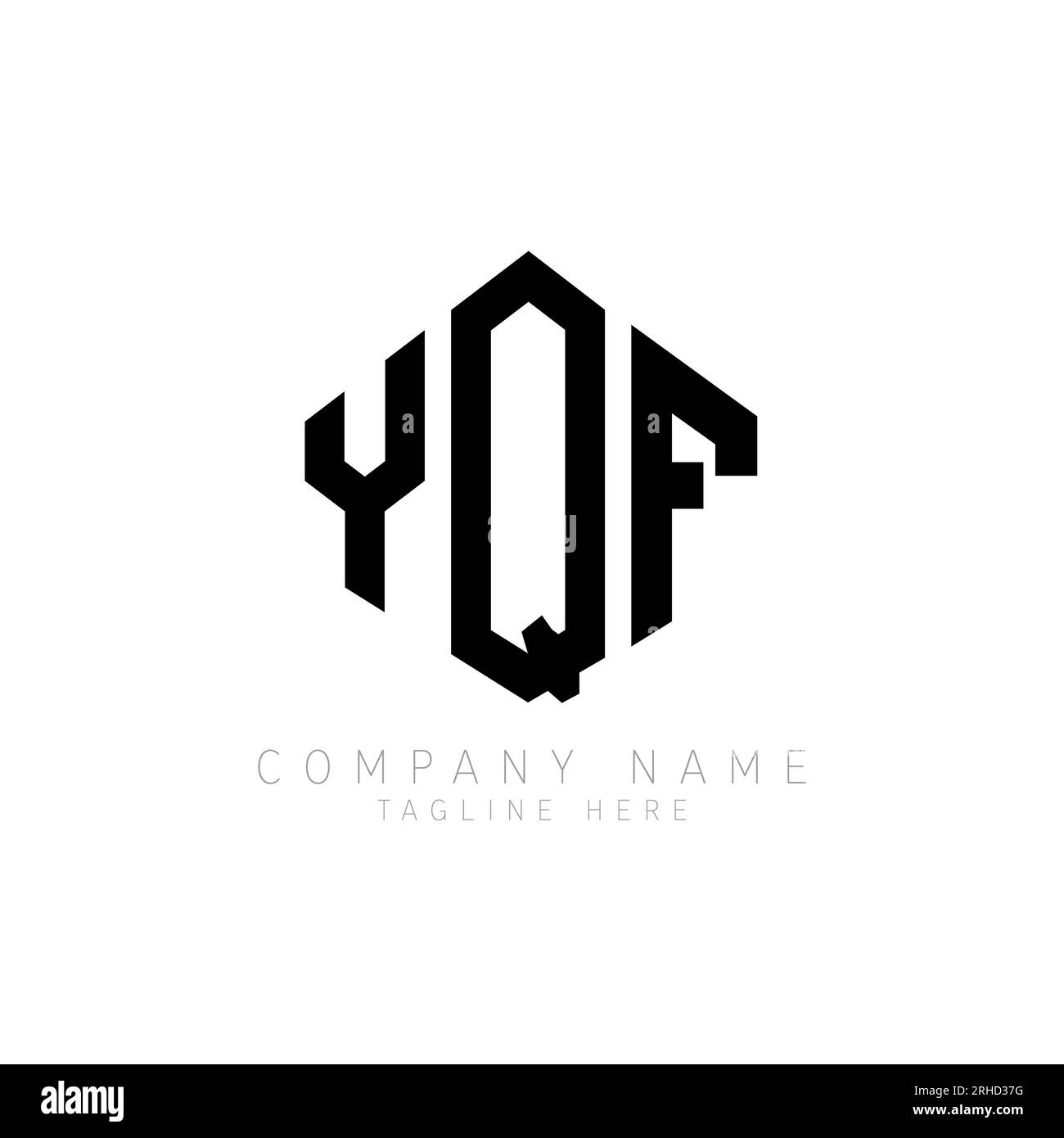 YQF letter logo design with polygon shape. YQF polygon logo monogram. YQF cube logo design. YQF ...