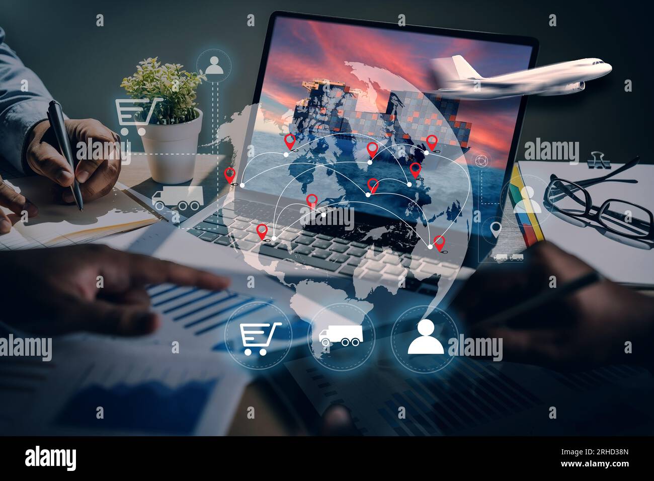 Logistics and transportation digital internet network (iot) Smart ...
