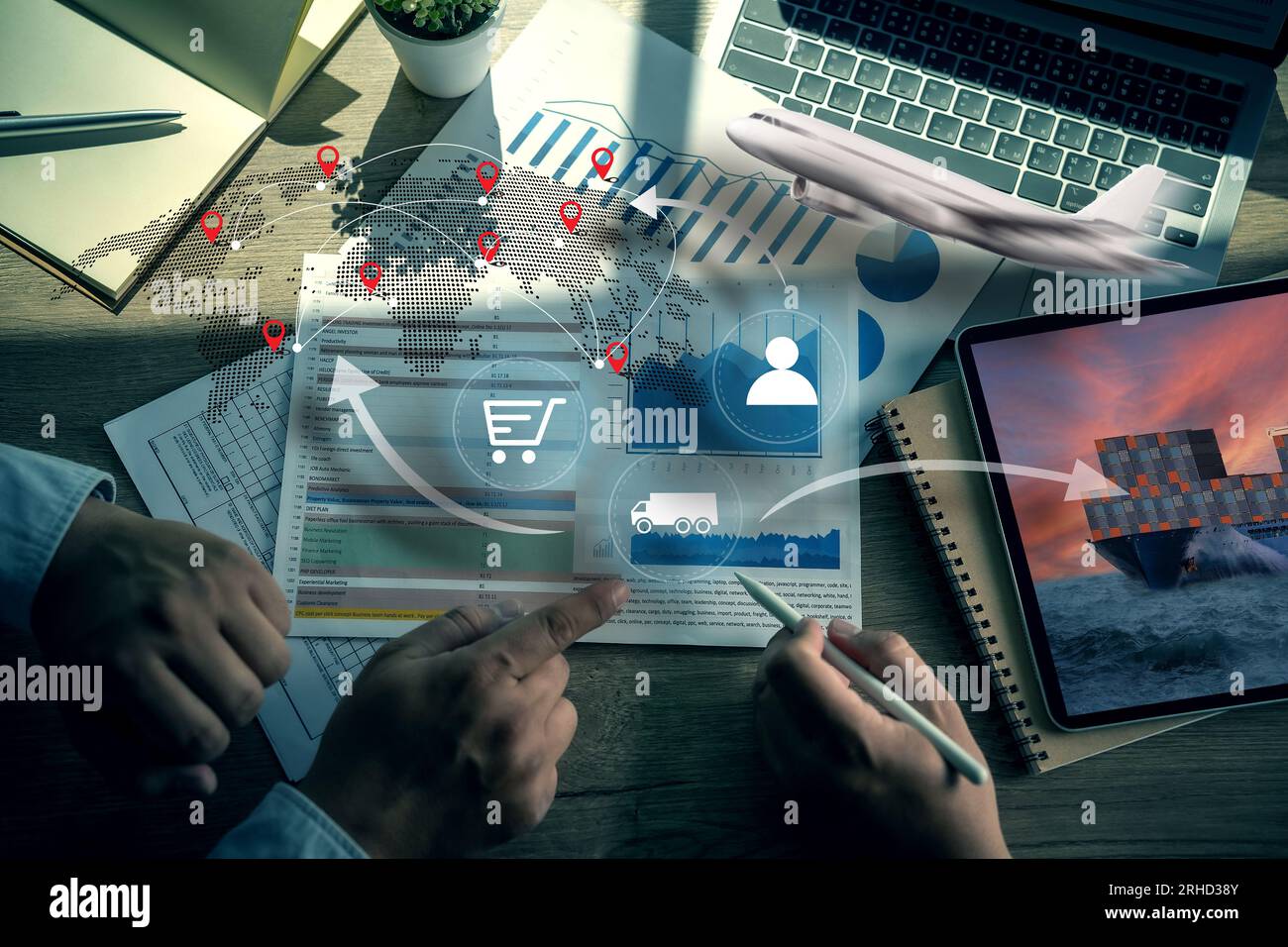 Logistics and transportation digital internet network (iot) Smart ...