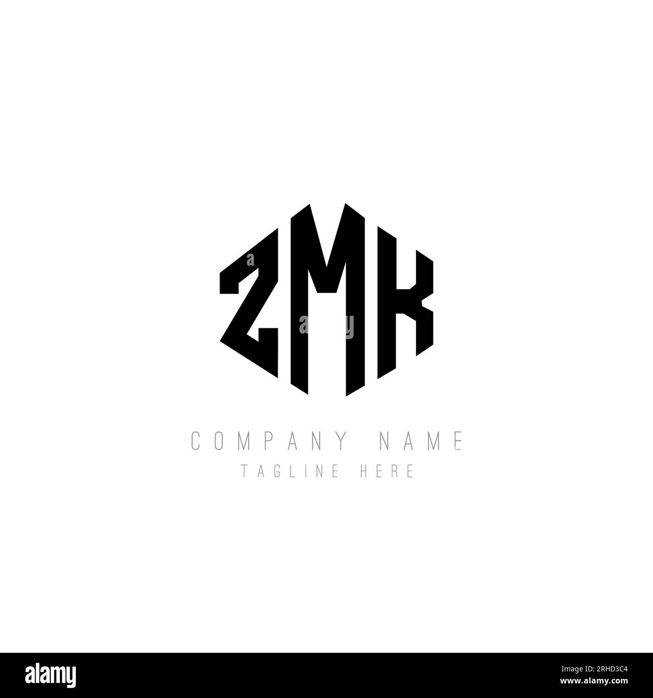 ZMK letter logo design with polygon shape. ZMK polygon and cube shape ...