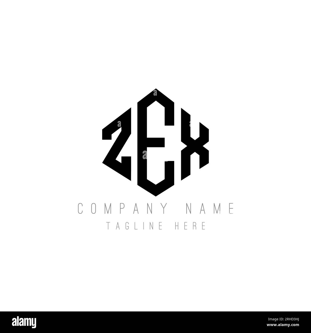 ZEX letter logo design with polygon shape. ZEX polygon and cube shape ...
