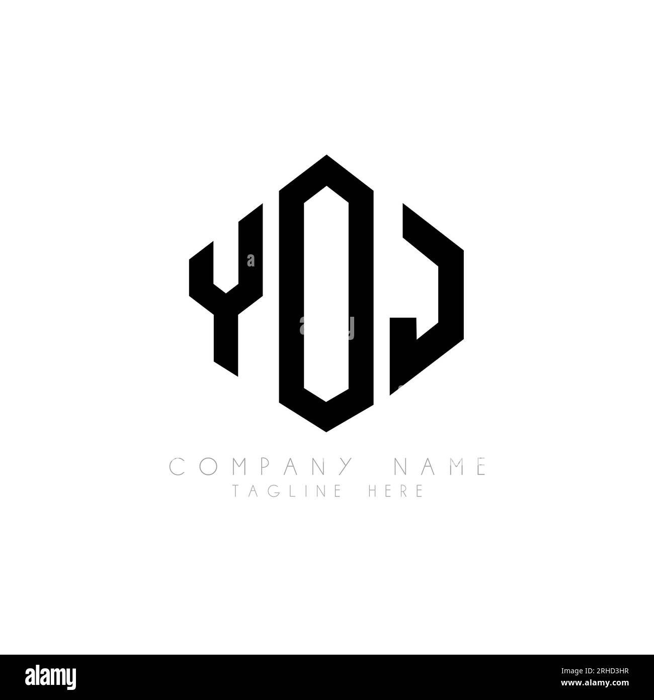 YOJ letter logo design with polygon shape. YOJ polygon and cube shape ...