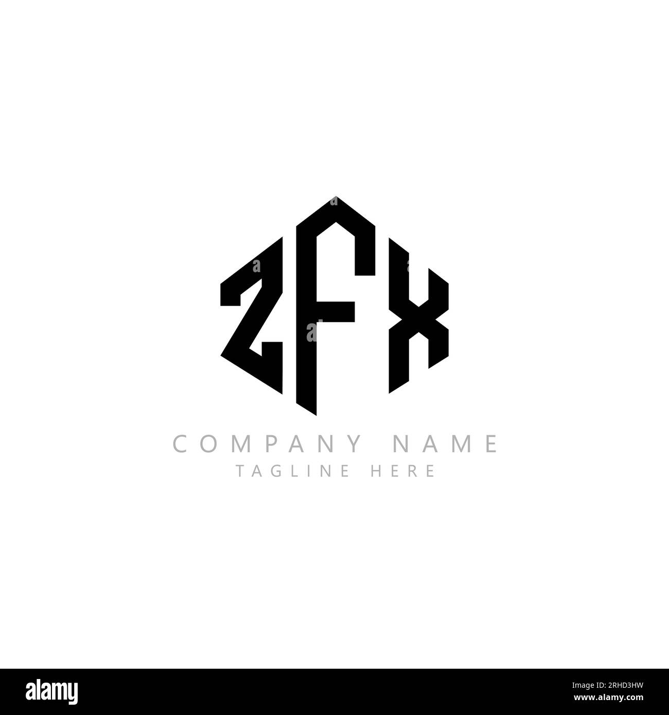 ZFX letter logo design with polygon shape. ZFX polygon and cube shape ...