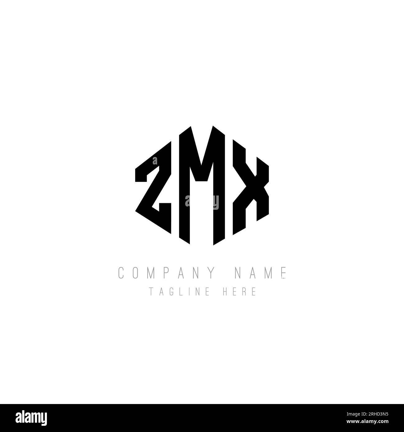 ZMX letter logo design with polygon shape. ZMX polygon and cube shape ...