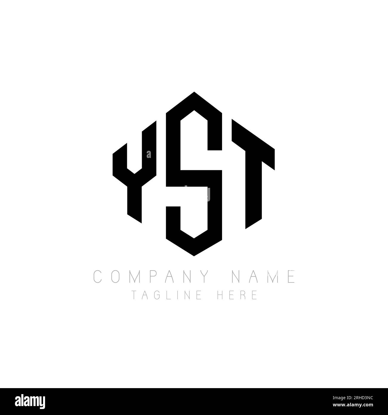 YST letter logo design with polygon shape. YST polygon and cube shape logo design. YST hexagon ...